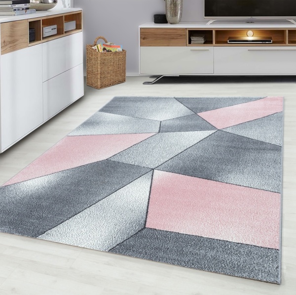 Hawaii Contemporary Pink Rug - carpetsrugs.ie