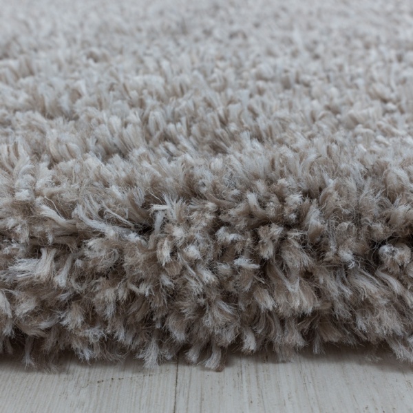 Fluffy Shaggy Plain Beige Rug - carpetsrugs.ie