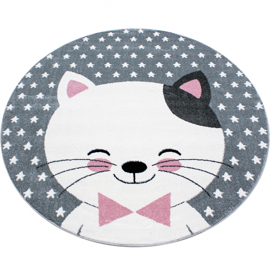 Kids Happy Cat Pink Rug - carpetsrugs.ie