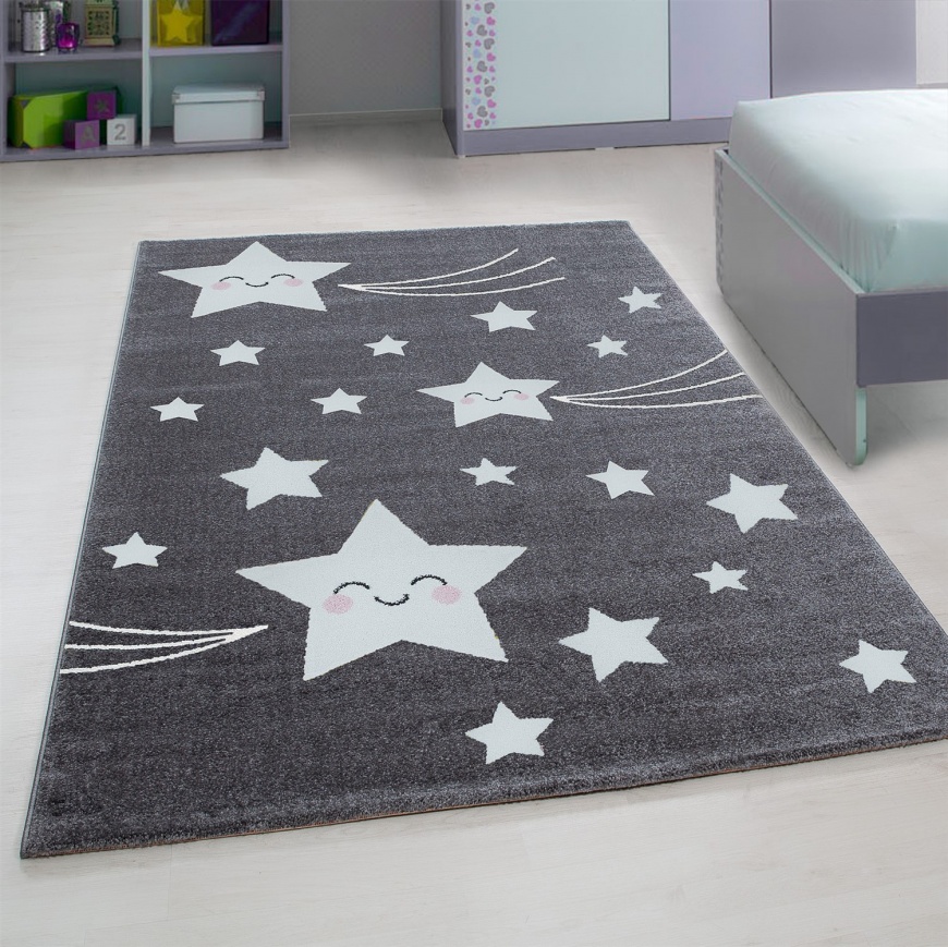 Kids Star Night Grey Rug - carpetsrugs.ie