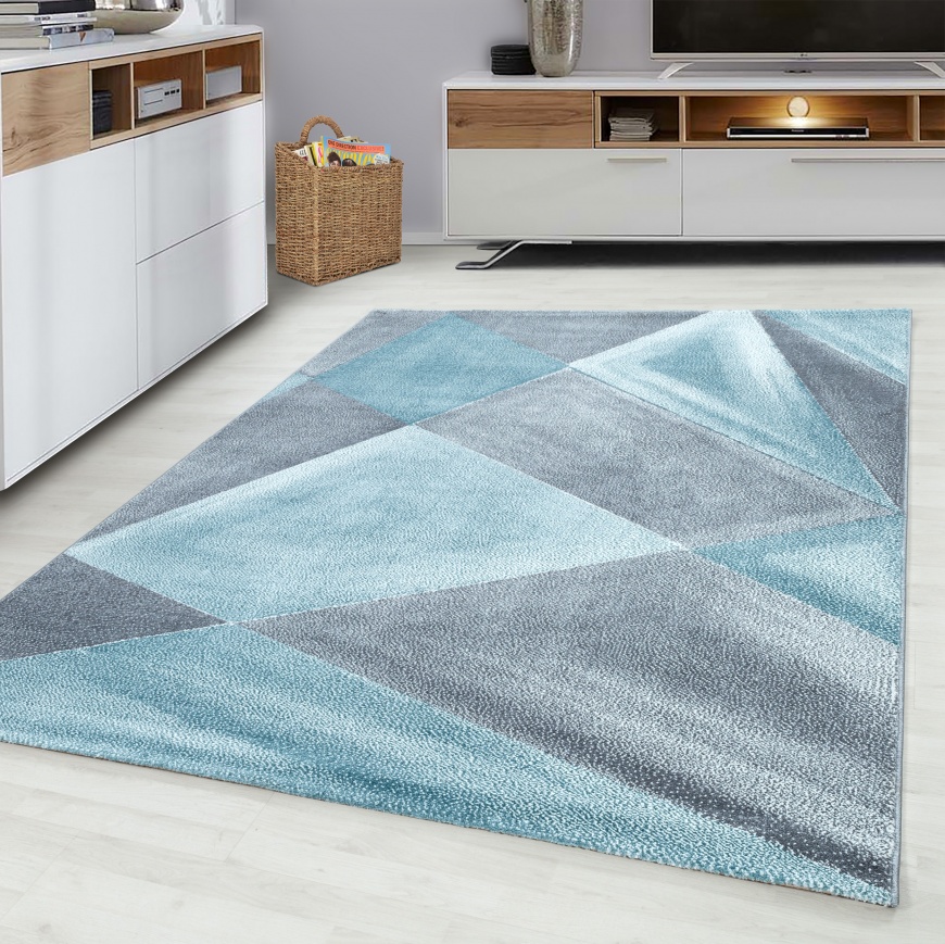 Livingroom Modern Blue Rug - carpetsrugs.ie