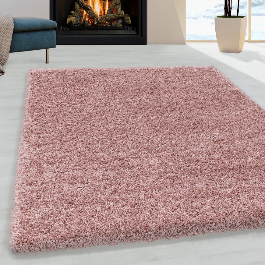 Sydney Shaggy Plain Rose Rug - carpetsrugs.ie