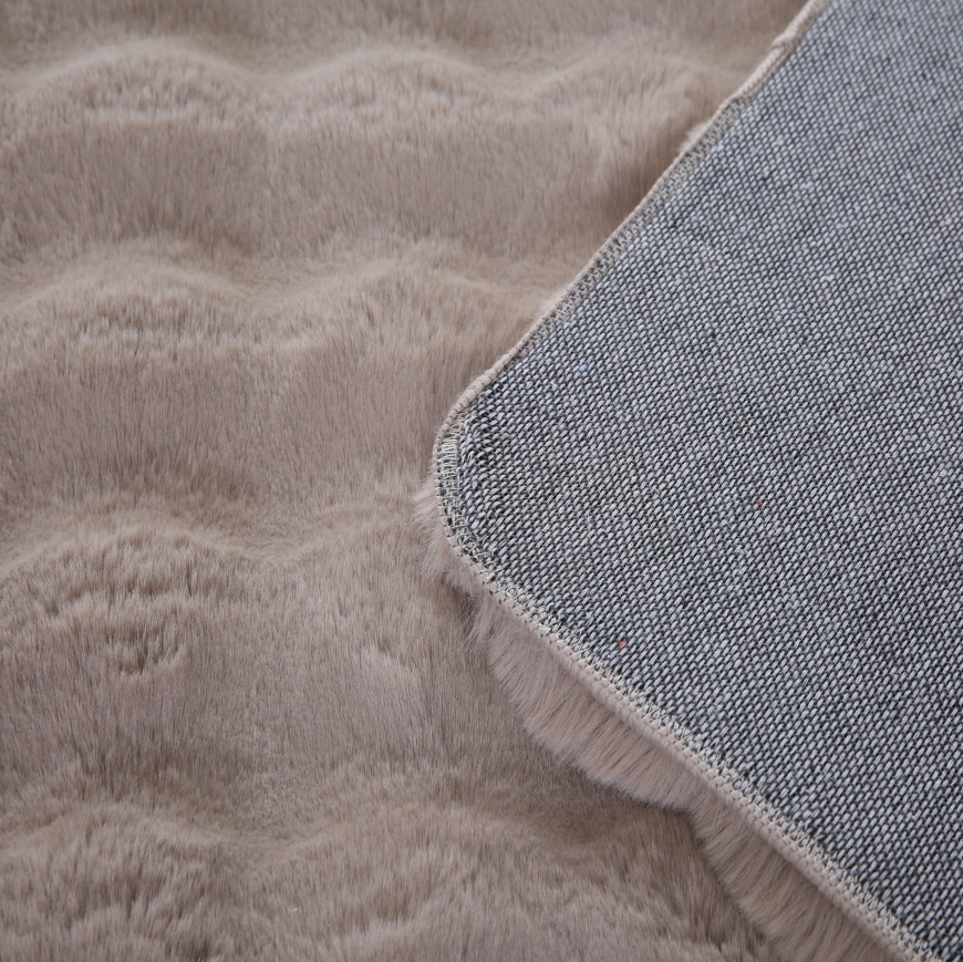 Unique Plush High Pile Beige Rug I Cosy Beige Bedroom Rugs - carpetsrugs.ie