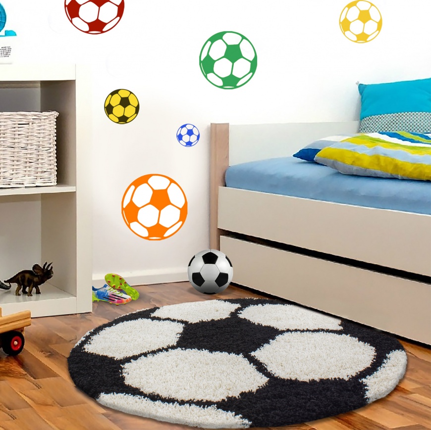 Shaggy Kids Fun Black Rug - carpetsrugs.ie