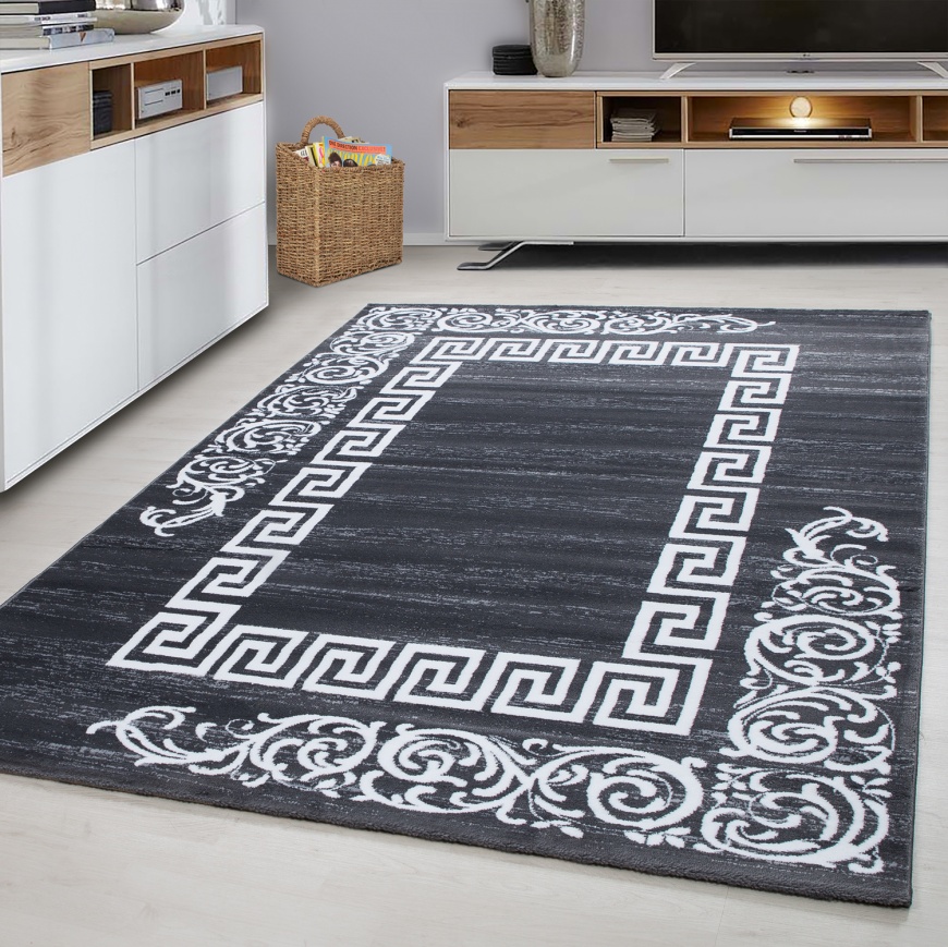 Miami Designer Modern Grey Rug for Dining Room, Bedroom - carpetsrugs.ie