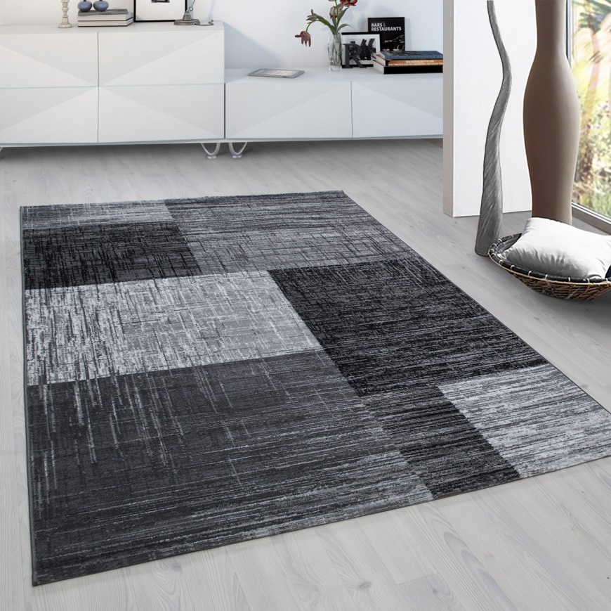 Cara Modern Black Rug - carpetsrugs.ie