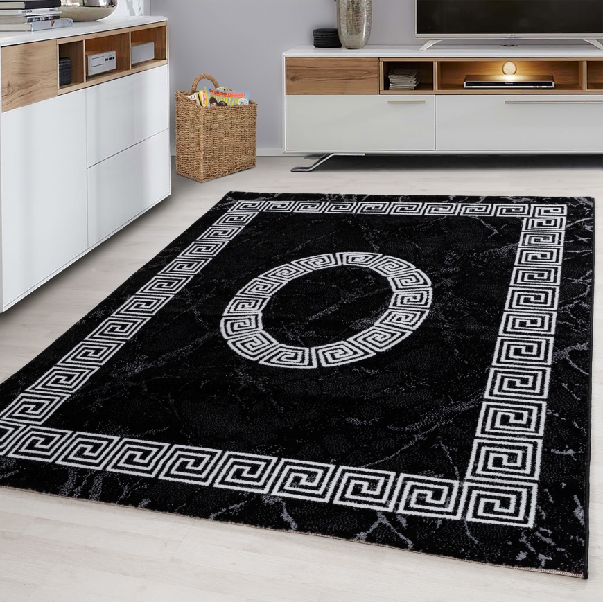 Quality Black Modern Border Design Rug - carpetsrugs.ie - carpetsrugs.ie