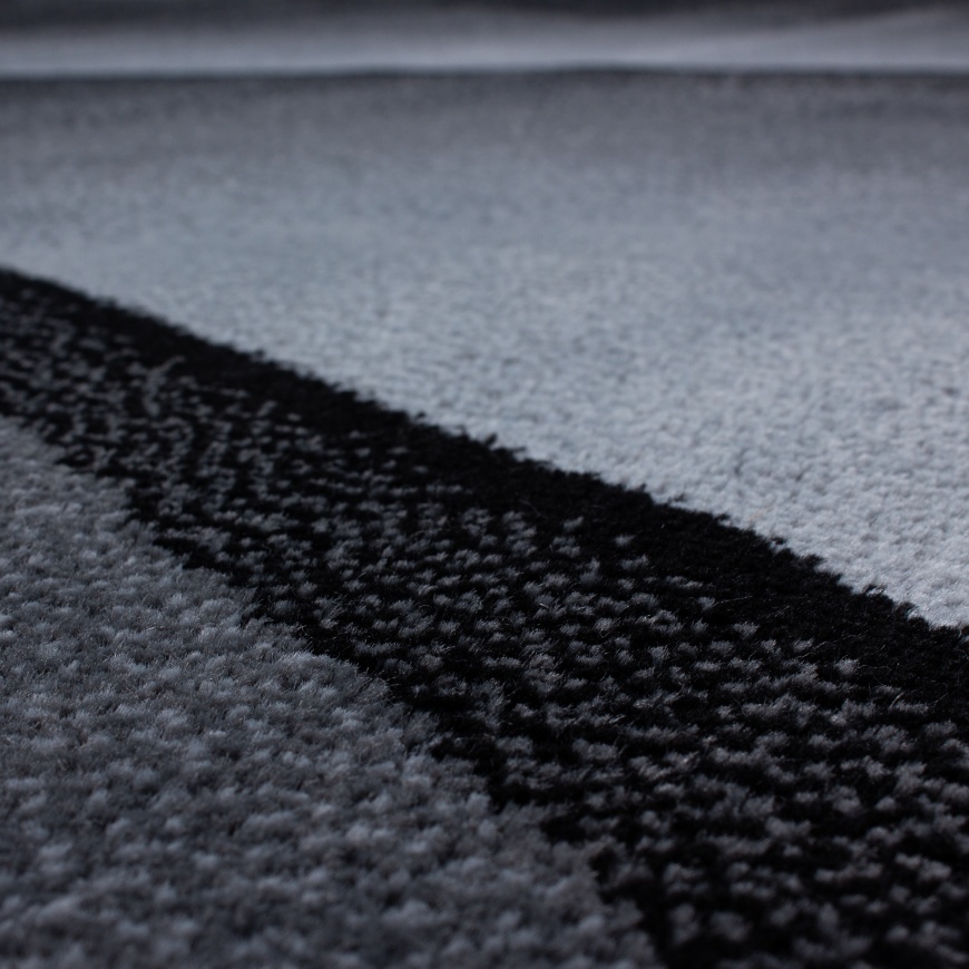 Cara Wave Modern Black Rug - carpetsrugs.ie